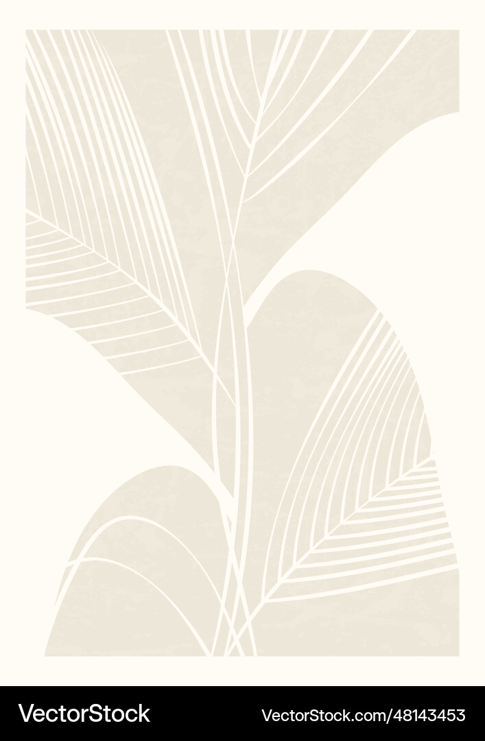 Abstract decorative background with leaf in boho Vector Image