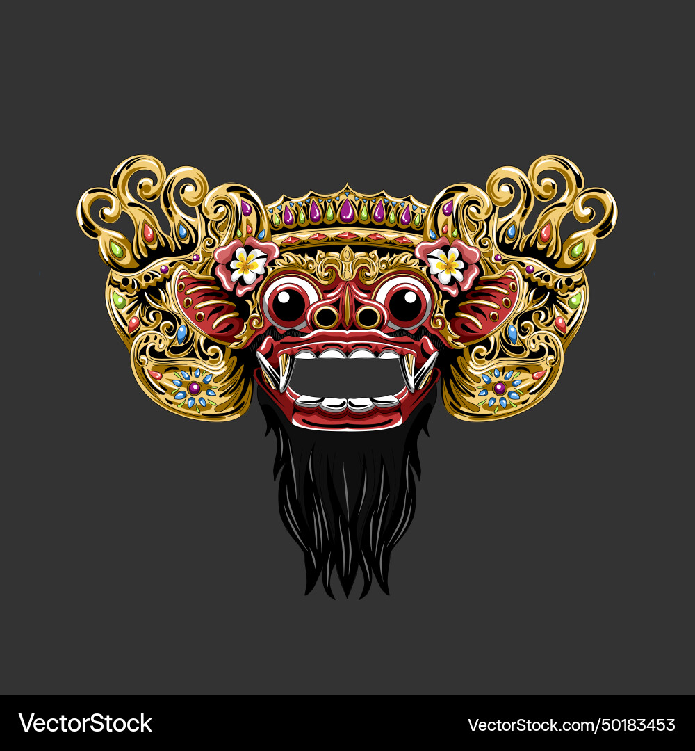 Balinese barong mask Royalty Free Vector Image