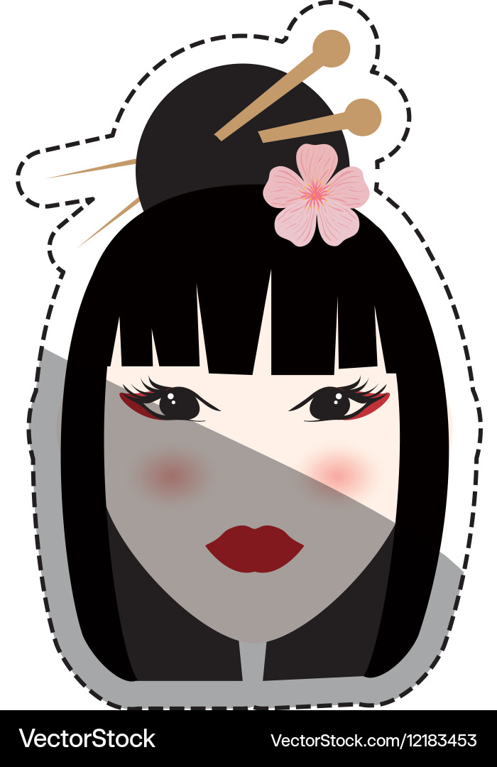 Beautiful geisha face Royalty Free Vector Image