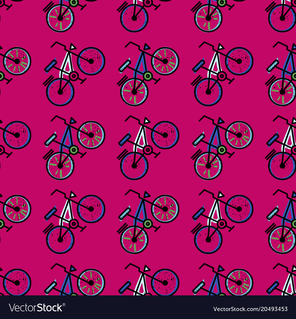 Bicycle seamless pattern Royalty Free Vector Image