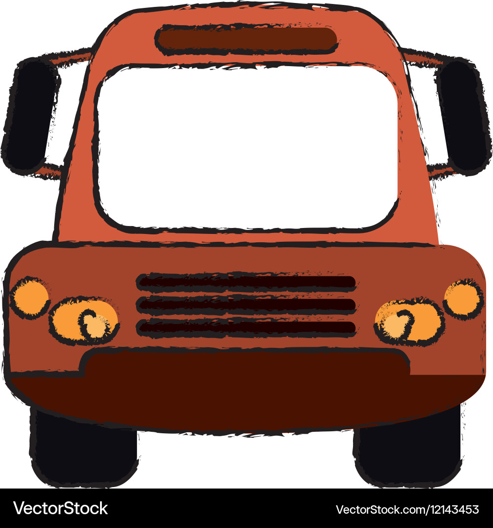 Drawing bus public transport city front view Vector Image