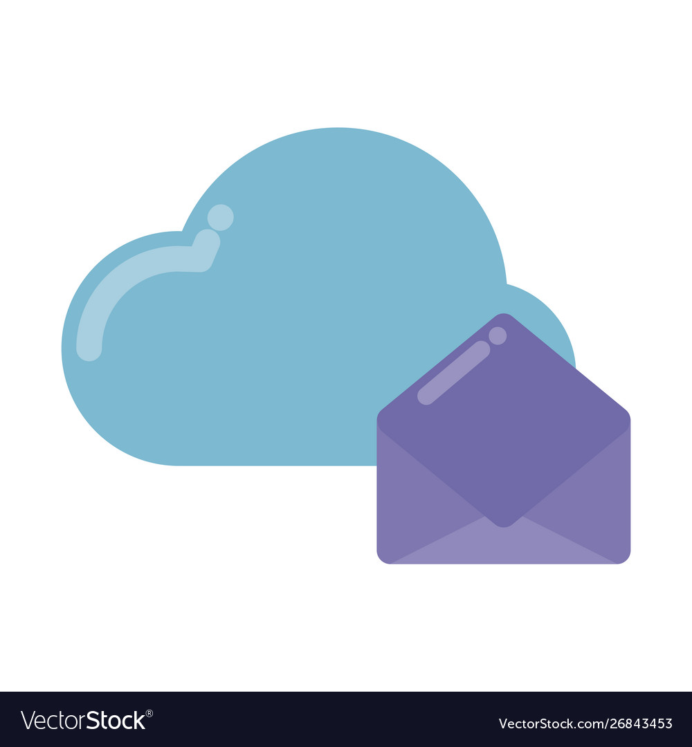 Envelope mail with cloud computing Royalty Free Vector Image