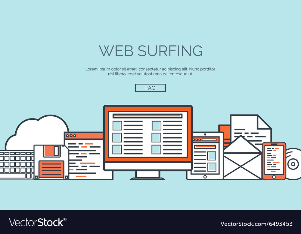 Flat header shopping web Royalty Free Vector Image