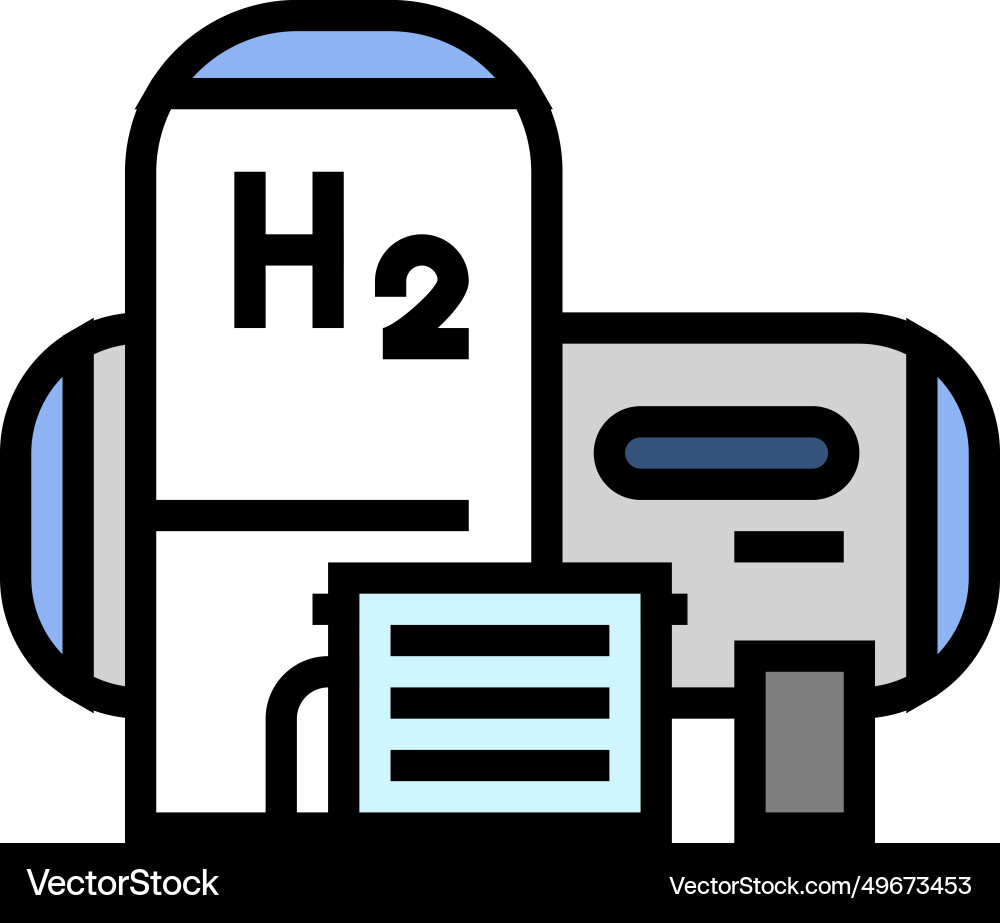Fuel cell storage energy color icon Royalty Free Vector