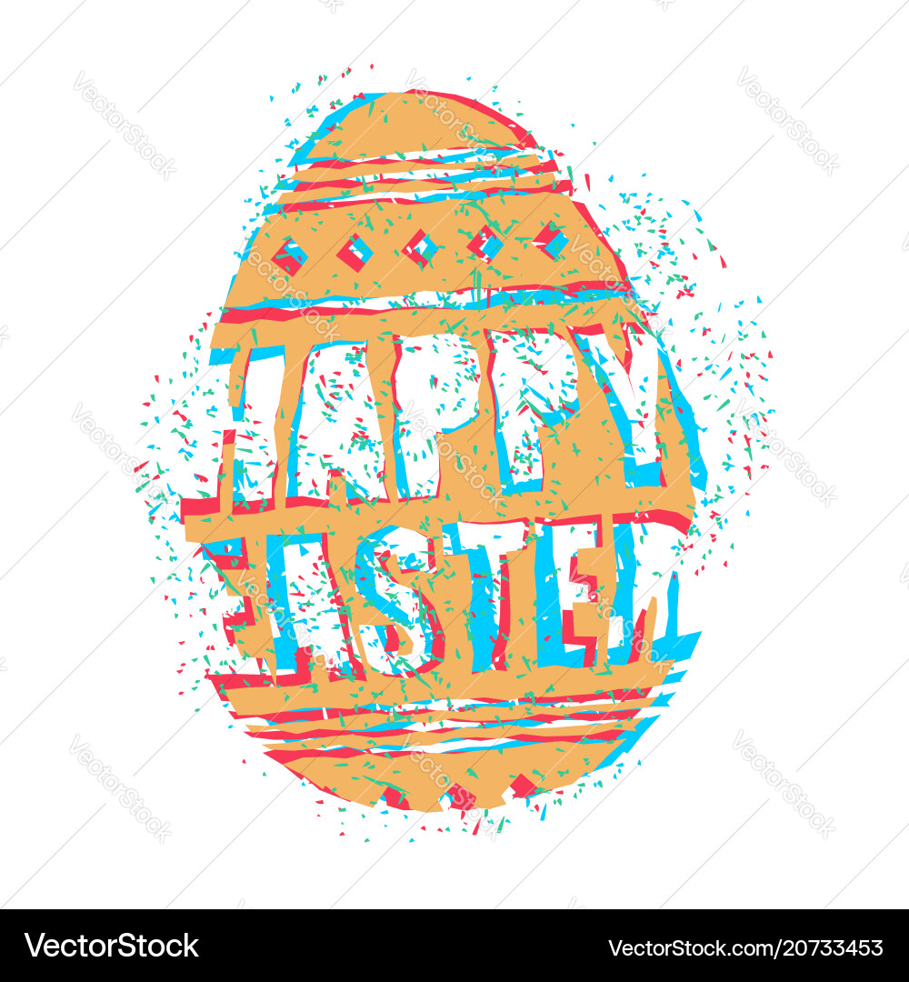 Happy easter emblem egg symbol religion holiday Vector Image