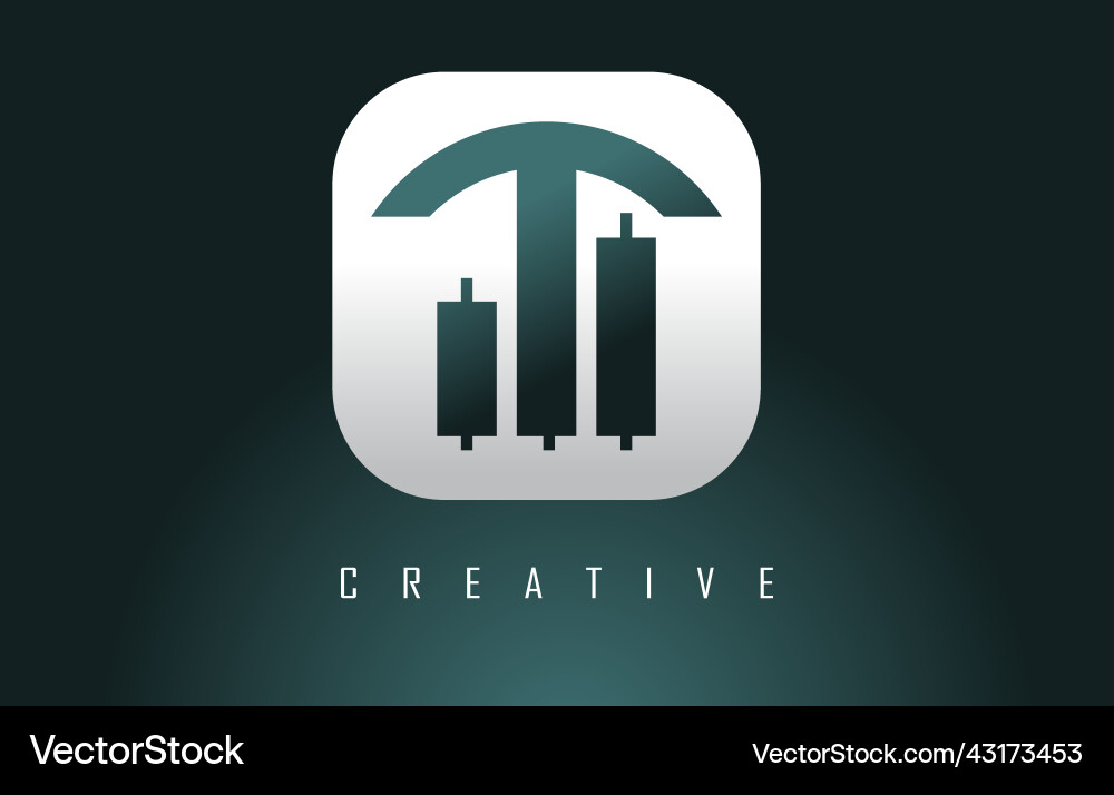 Letter t logo with creative shape and geometric Vector Image