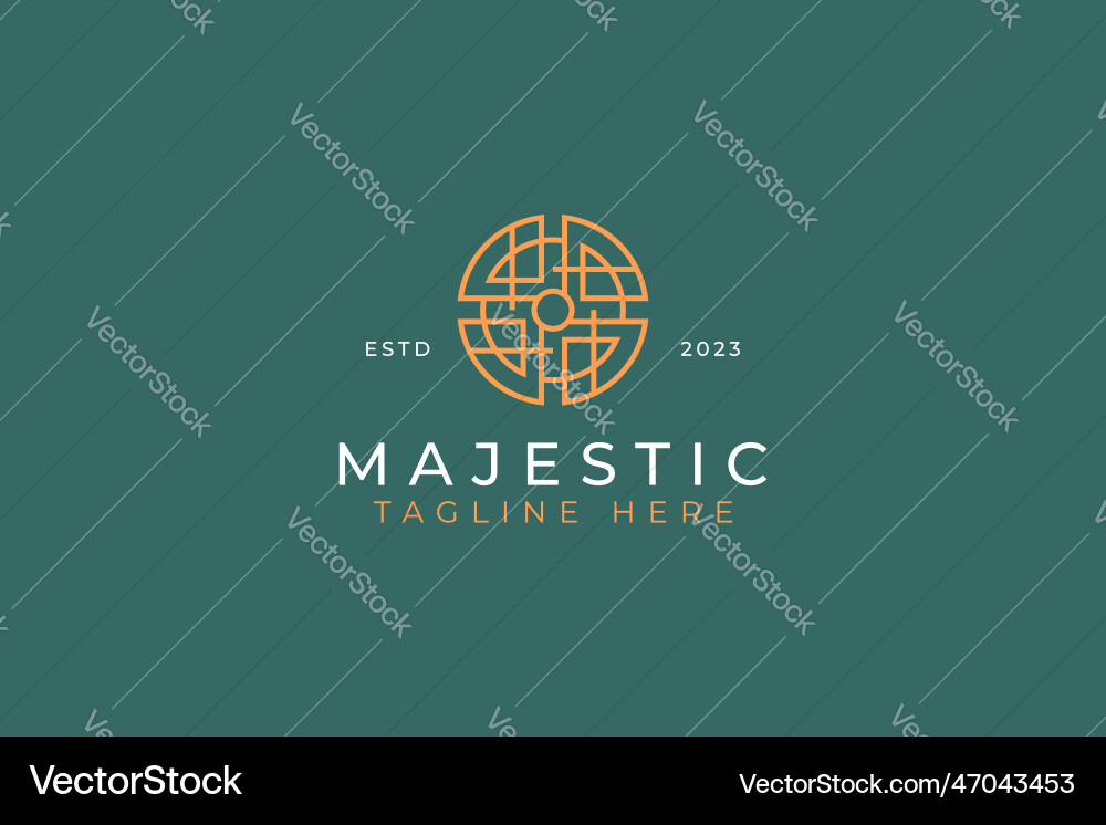 Majestic ancient geometric abstract logo Vector Image