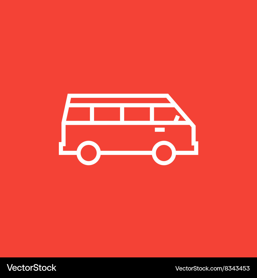 Minibus line icon Royalty Free Vector Image - VectorStock