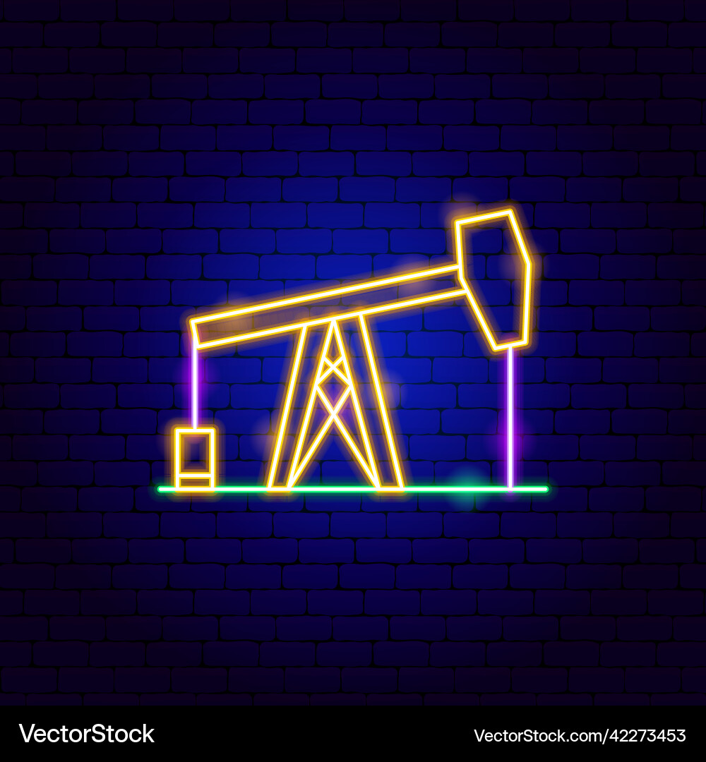 Oil pump neon sign Royalty Free Vector Image - VectorStock