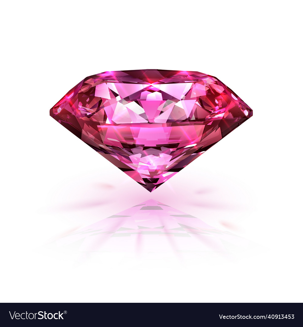 Realistic ruby isolated on white Royalty Free Vector Image