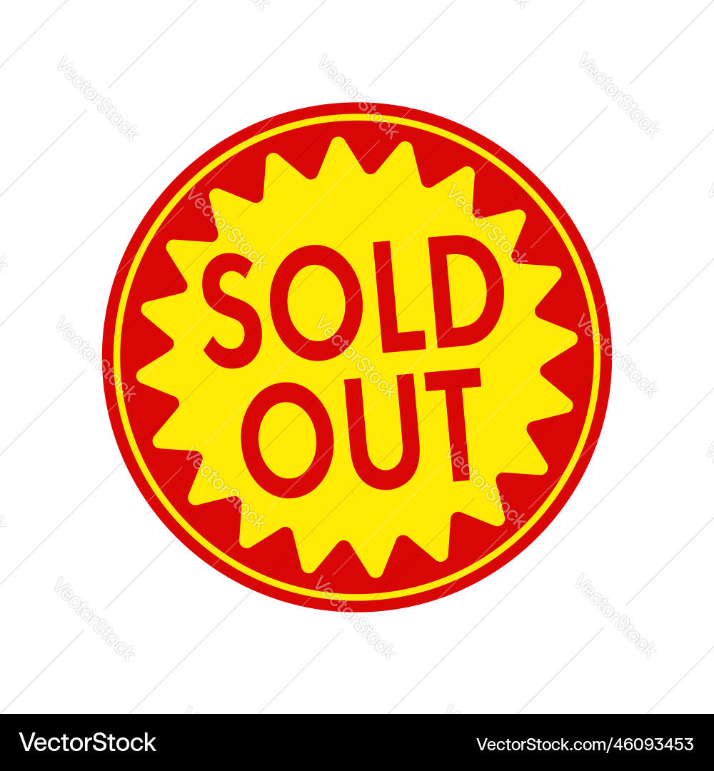 Sale label sold out Royalty Free Vector Image - VectorStock