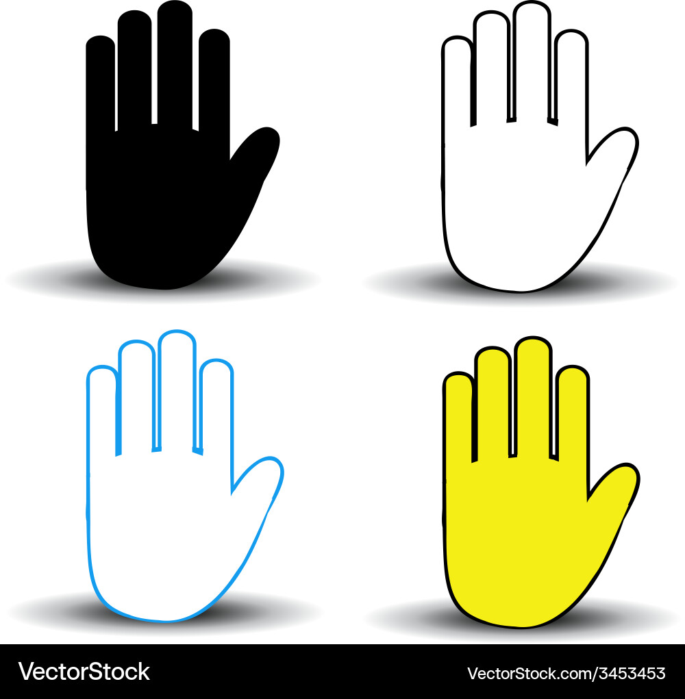 Set of hand icons Royalty Free Vector Image - VectorStock