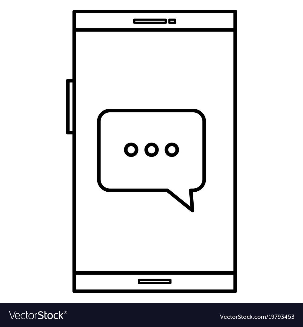 Smartphone device with speech bubbles Royalty Free Vector