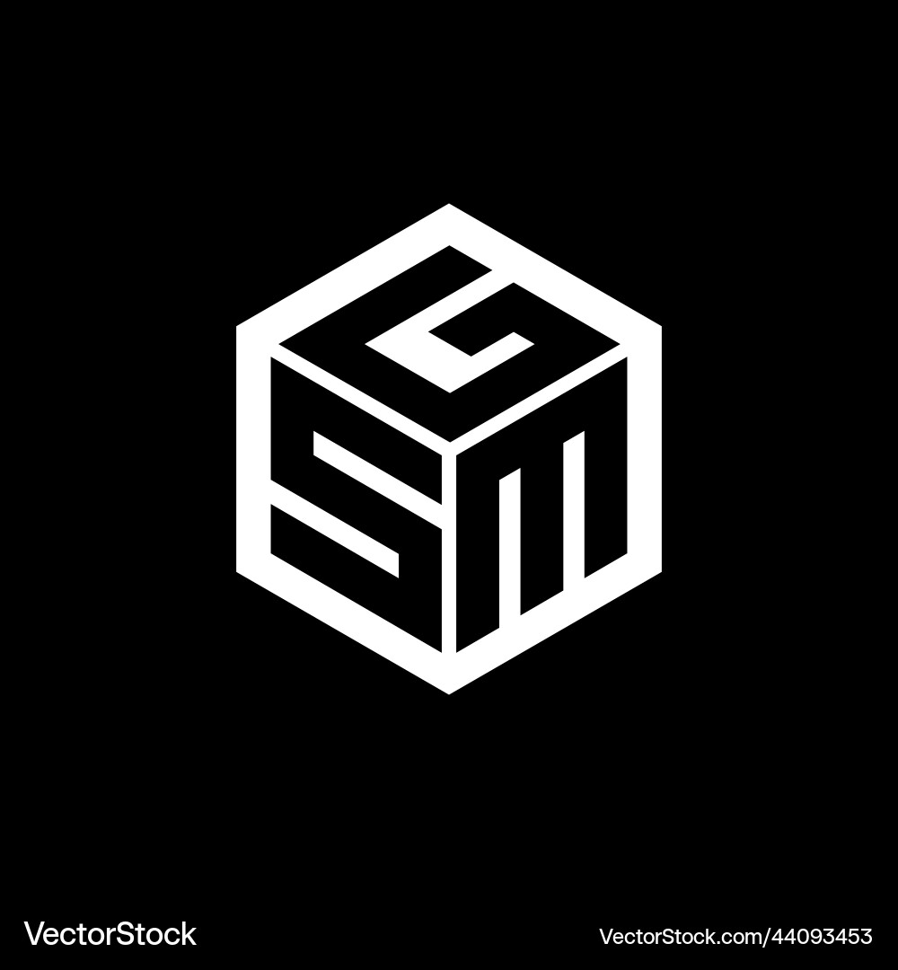 Smg letter logo design with black background Vector Image