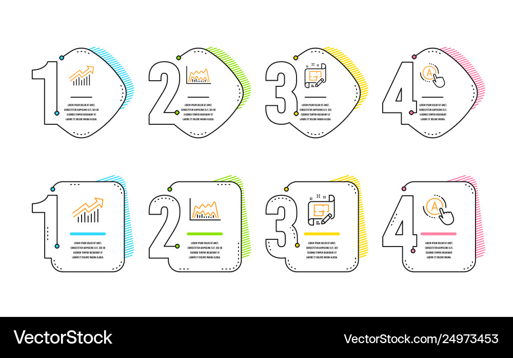 Trade chart demand curve and architect plan icons Vector Image