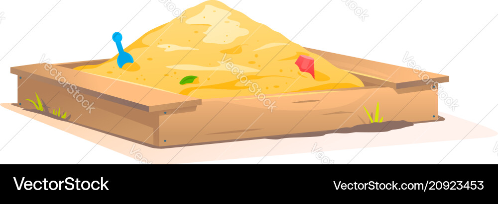 Wooden sandbox with sand Royalty Free Vector Image