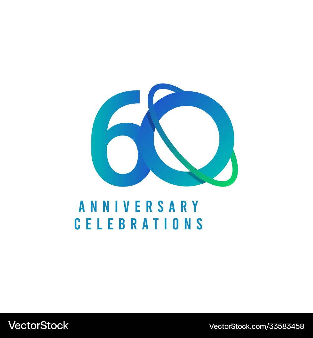 60 years anniversary celebrations template design Vector Image