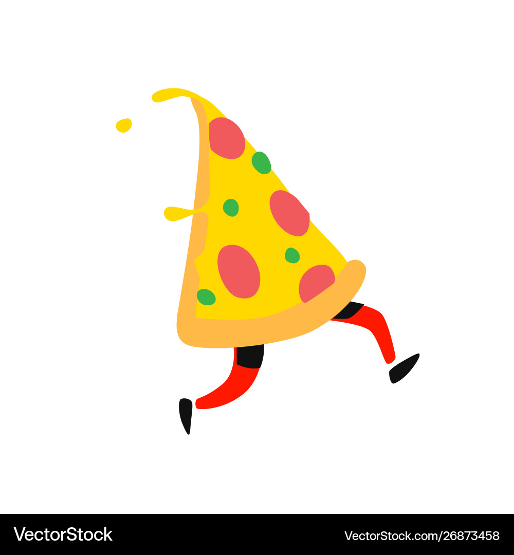 Pizza Run Slice Of Pizza Running Stock Vector Image Art, 50% OFF