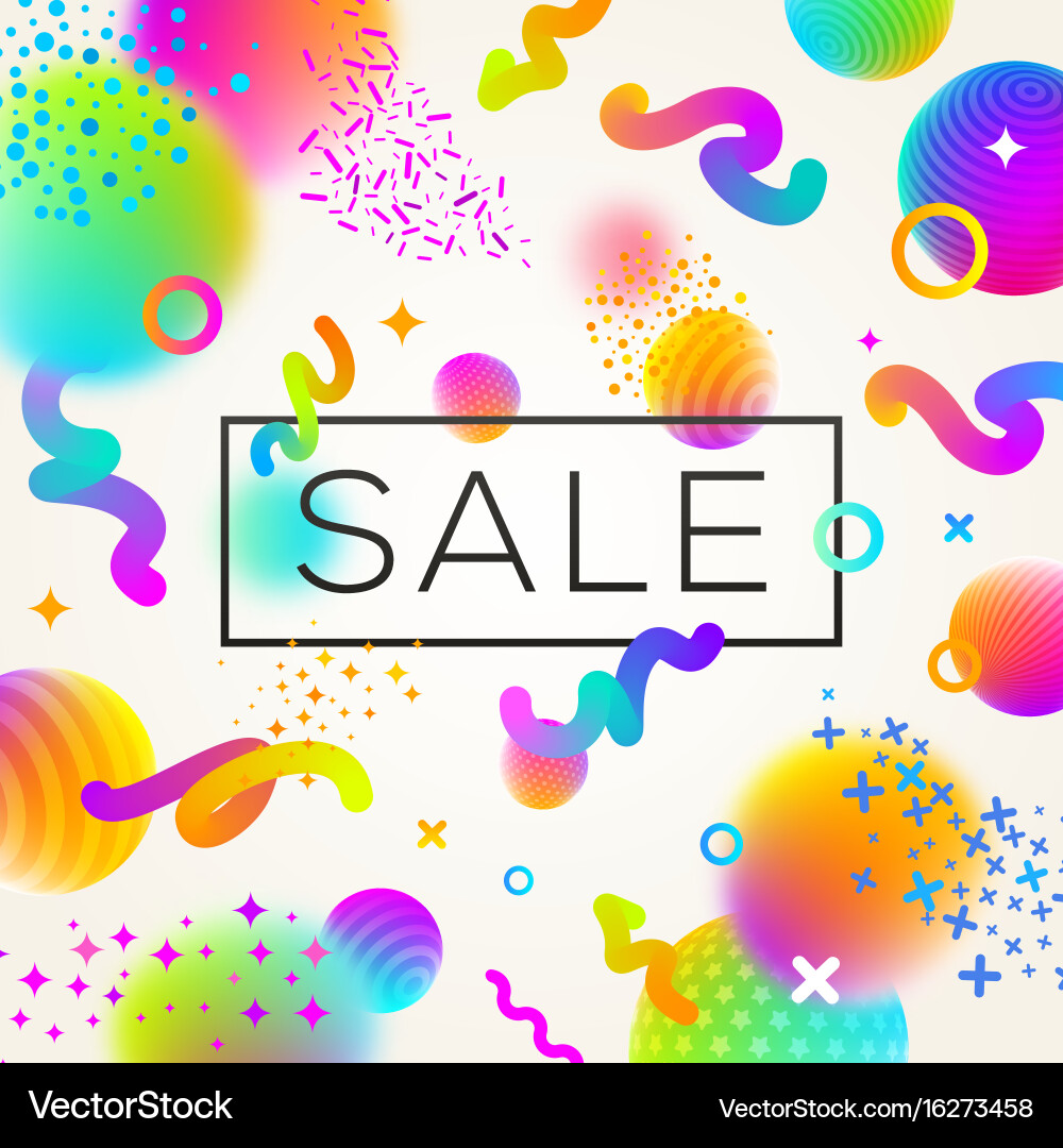 Abstract festive multicolored sale design Vector Image