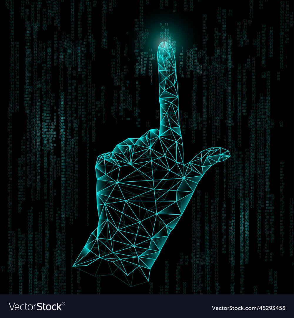 Abstract technology polygon hand digital Vector Image Abstract technology polygon hand digital Vector Image