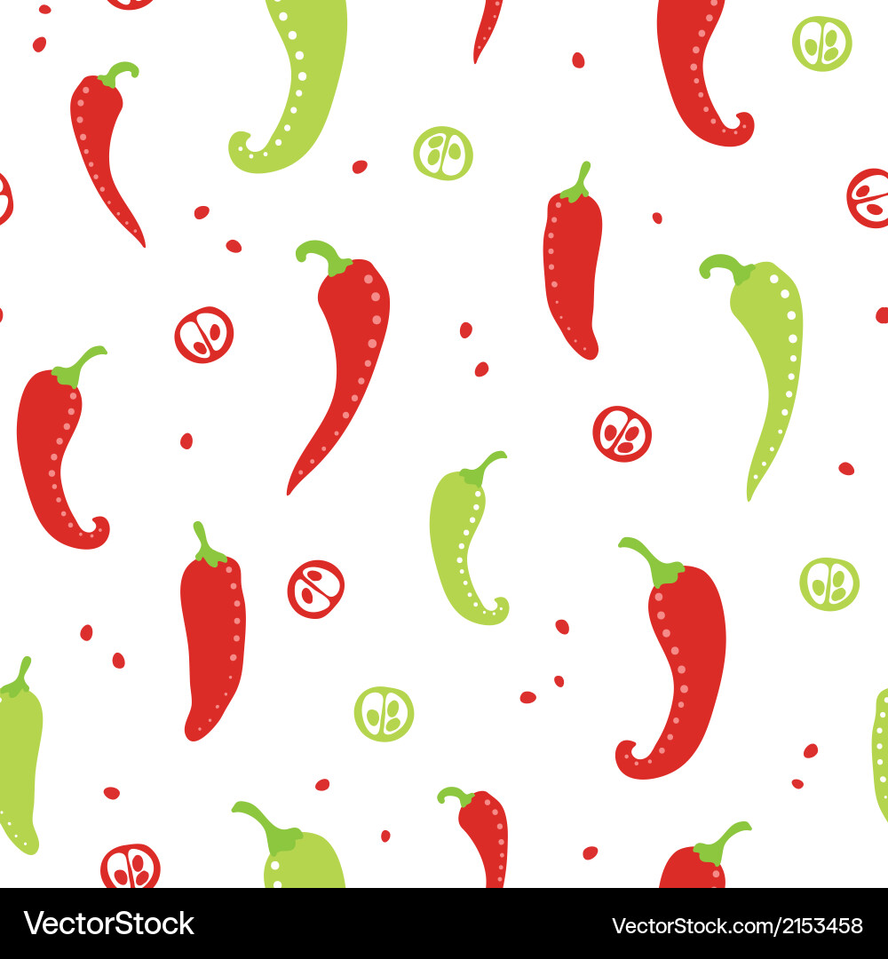 Chili peppers red and green seamless pattern Vector Image