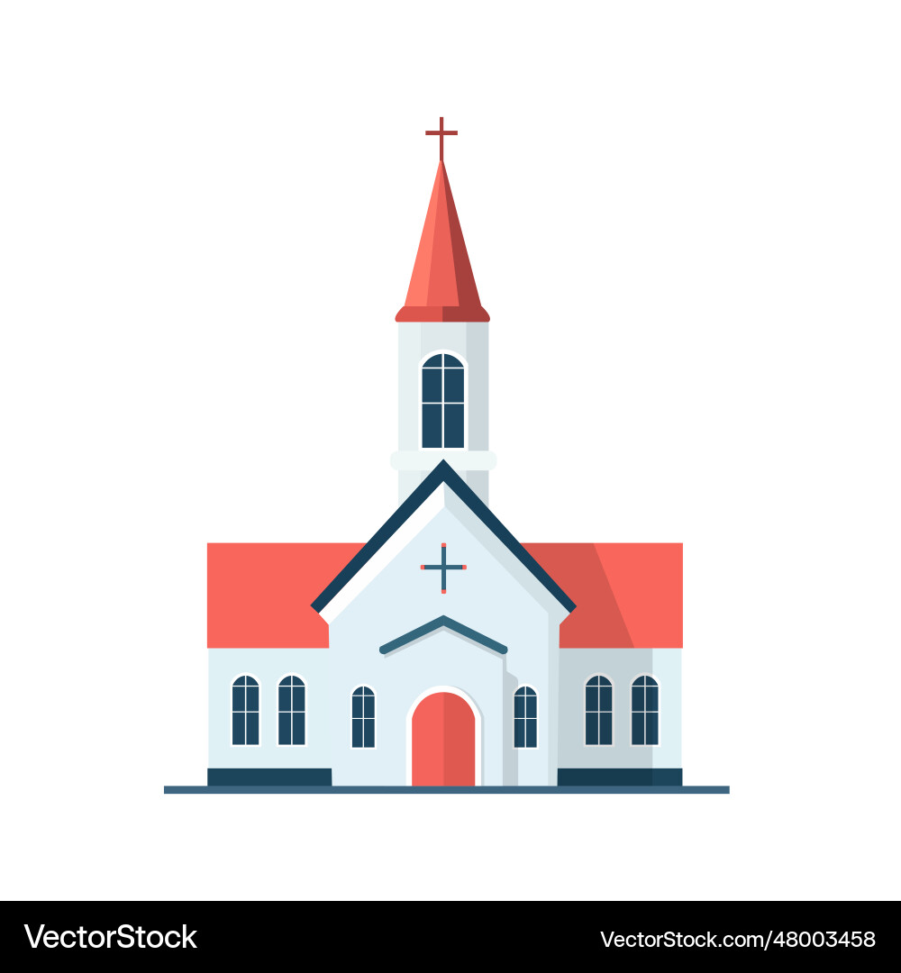 Christan church building isolated Royalty Free Vector Image