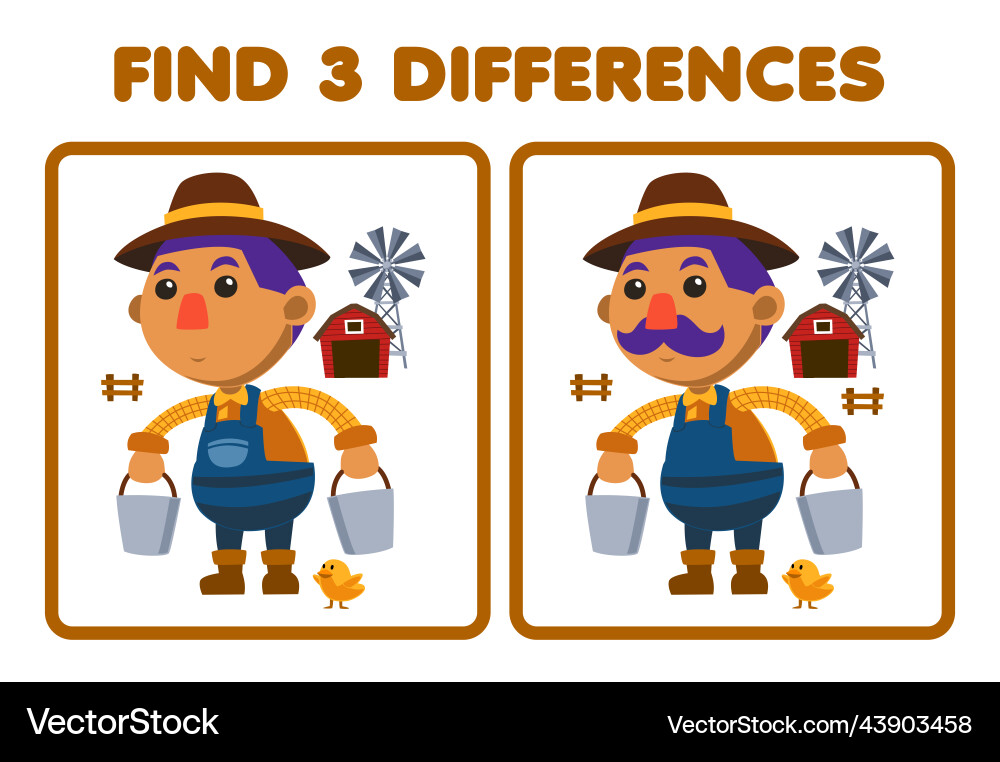 Education game for children find three Royalty Free Vector