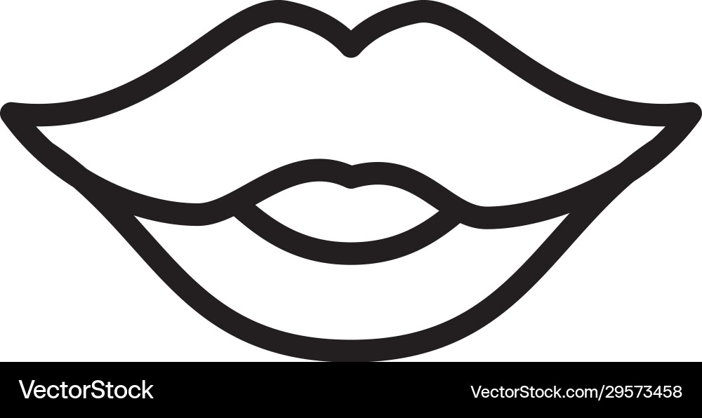 Female lips line style icon Royalty Free Vector Image
