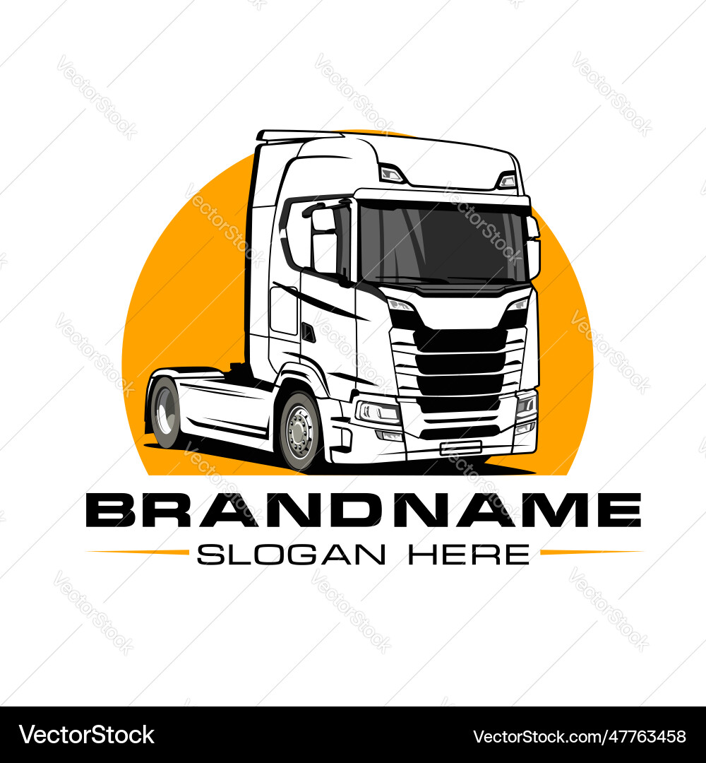 Heavy truck logo template design Royalty Free Vector Image
