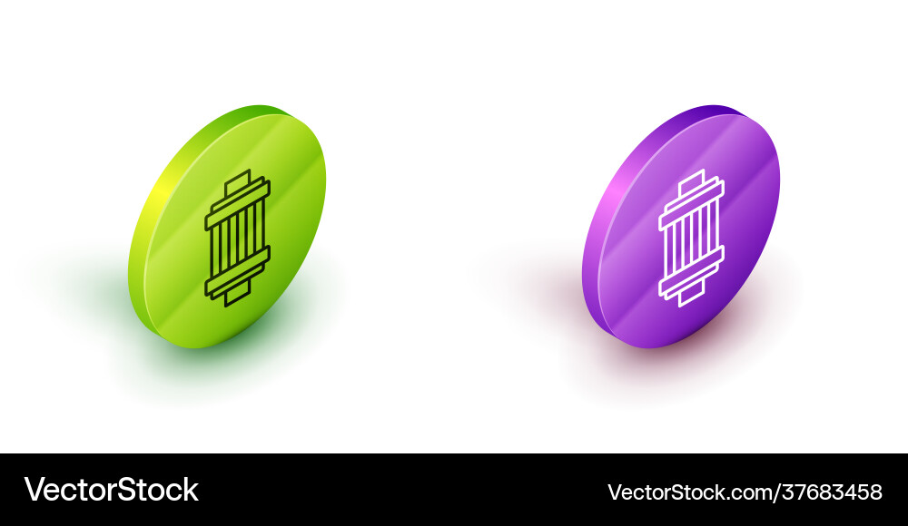 Isometric line car air filter icon isolated Vector Image