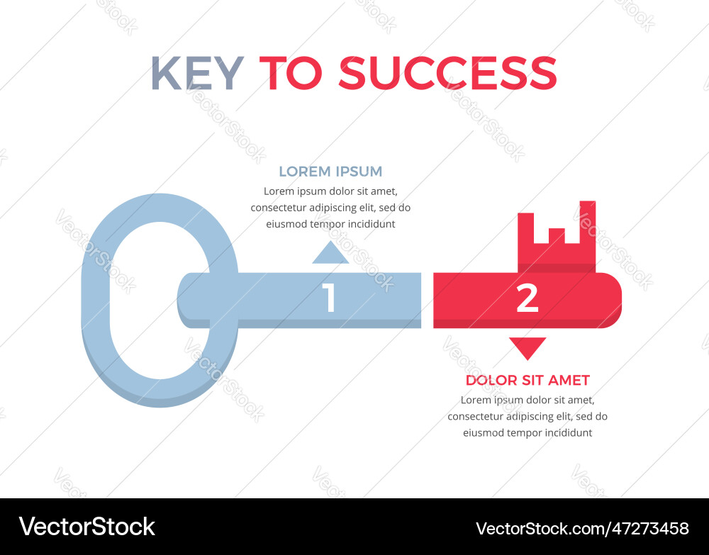 Key to success infographics Royalty Free Vector Image