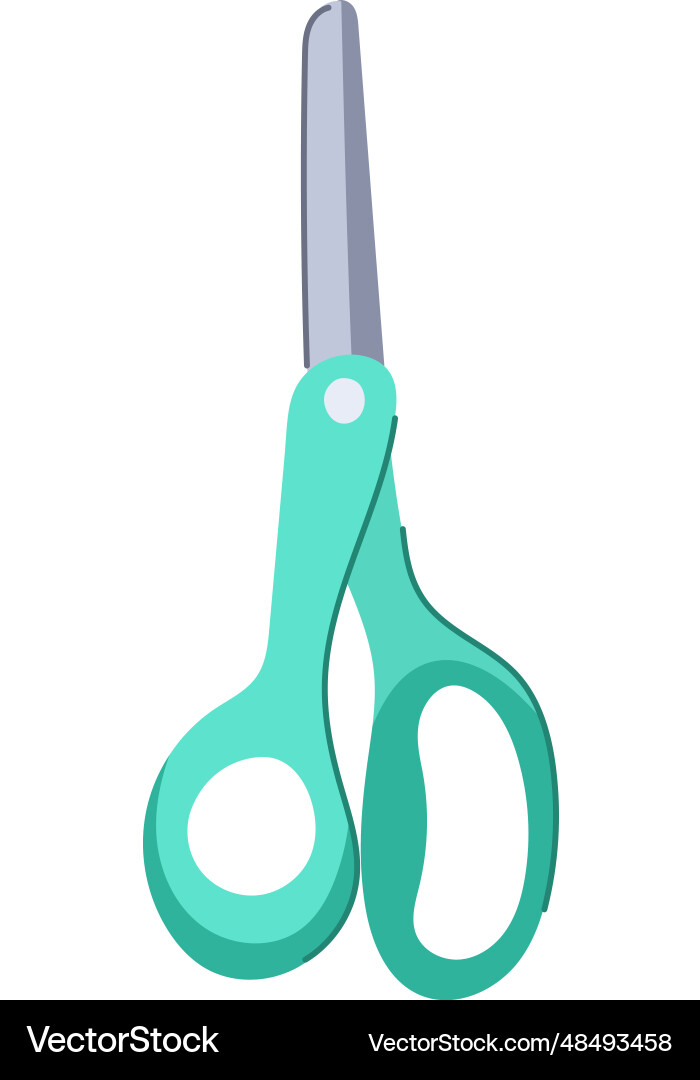 Line scissor cartoon Royalty Free Vector Image