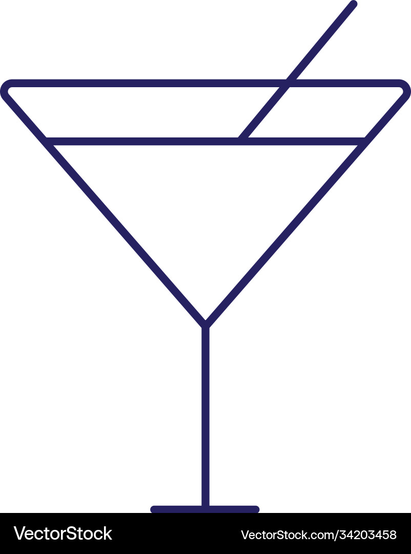 Martini cocktail line style icon design Royalty Free Vector