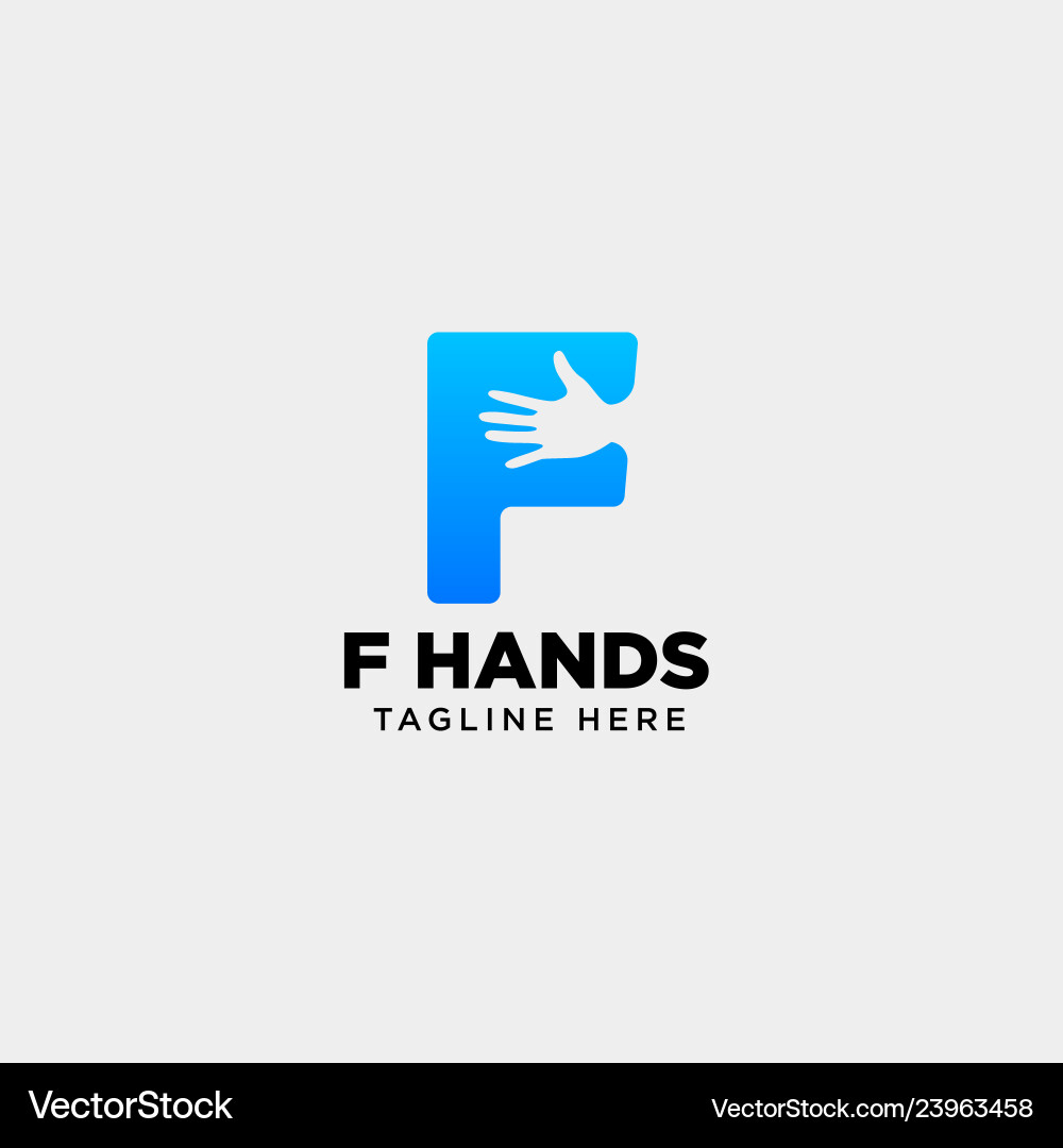 Minimal f letter initial hand logo template icon Vector Image