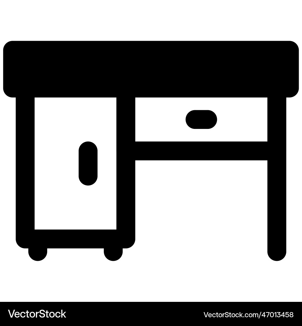 Office desk with dual drawers storage Royalty Free Vector