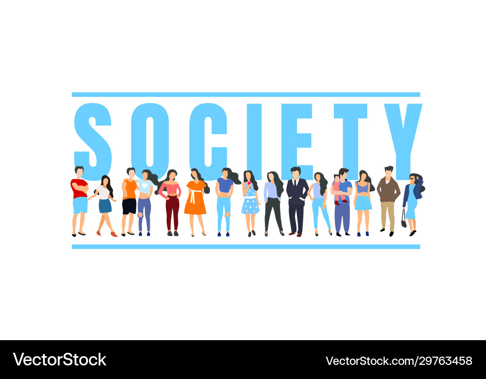 People social banner with text white Royalty Free Vector