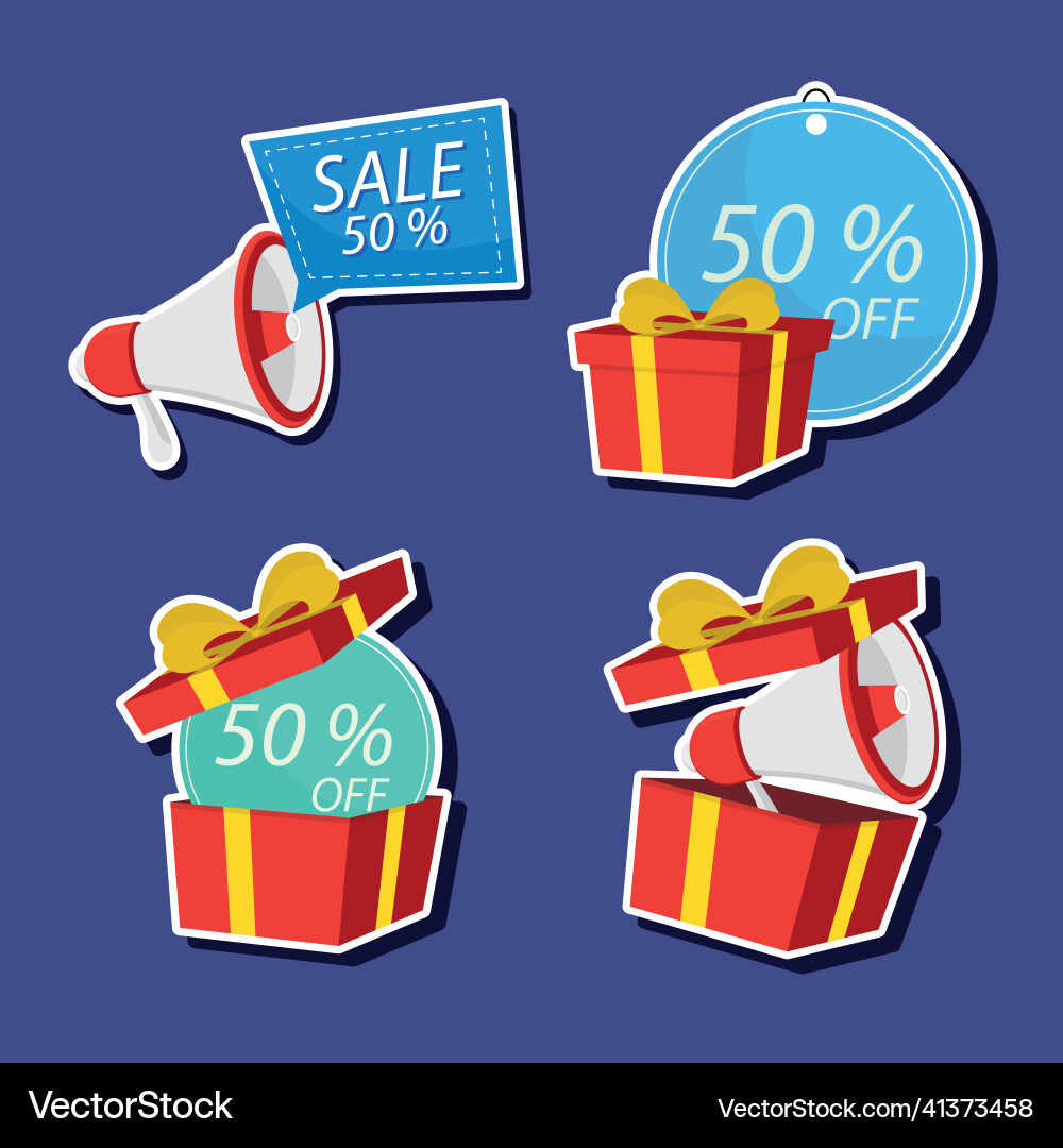 Sale offer icons set Royalty Free Vector Image