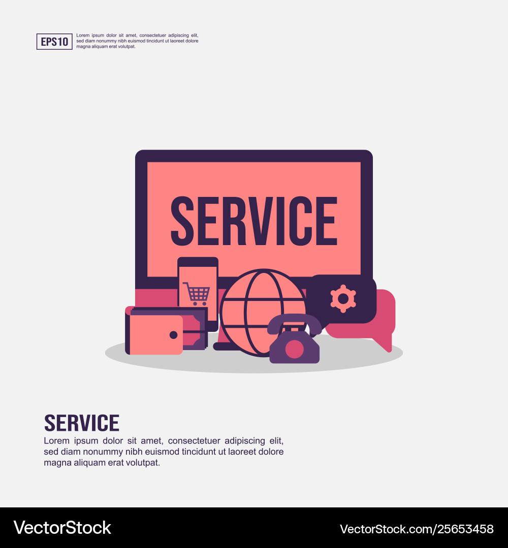 Service concept for presentation promotion social Vector Image