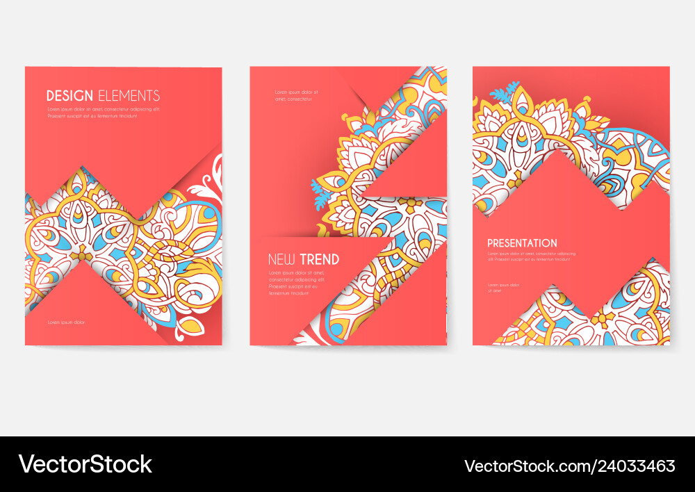 Abstract brochure cards set print art Royalty Free Vector