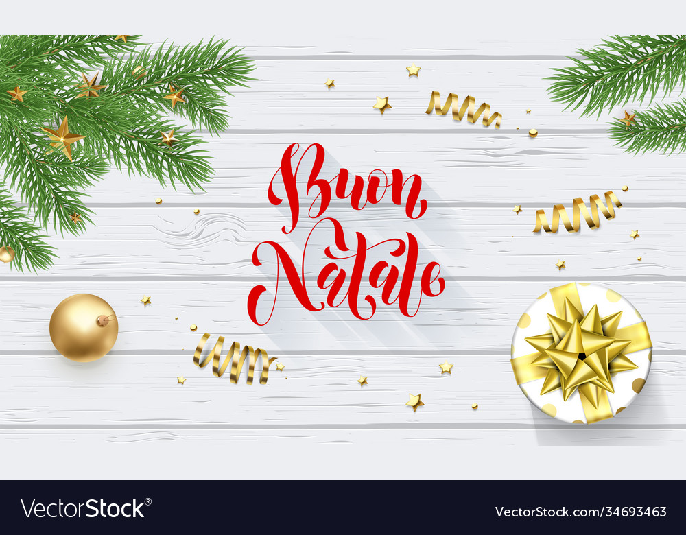 Buon natale italian merry christmas holiday Vector Image