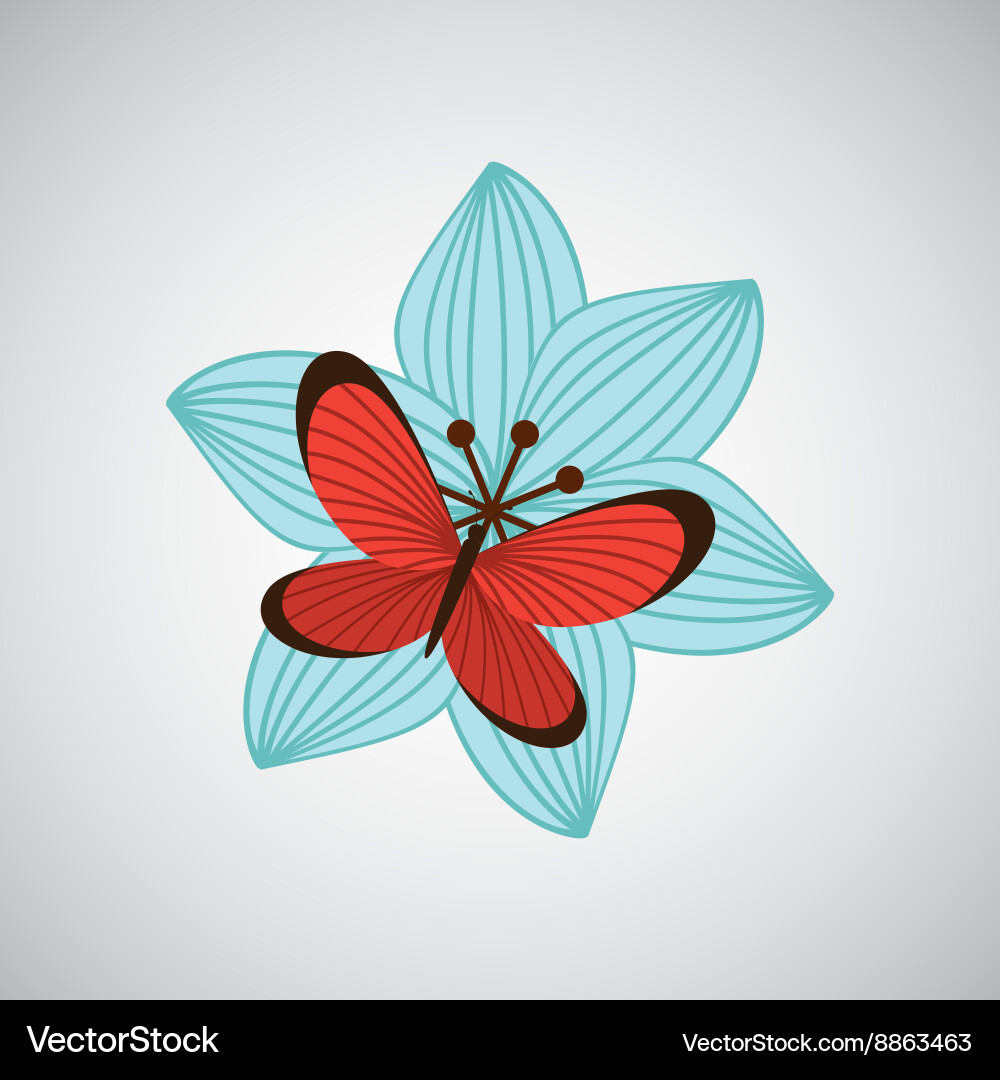 Butterfly and flower design Royalty Free Vector Image