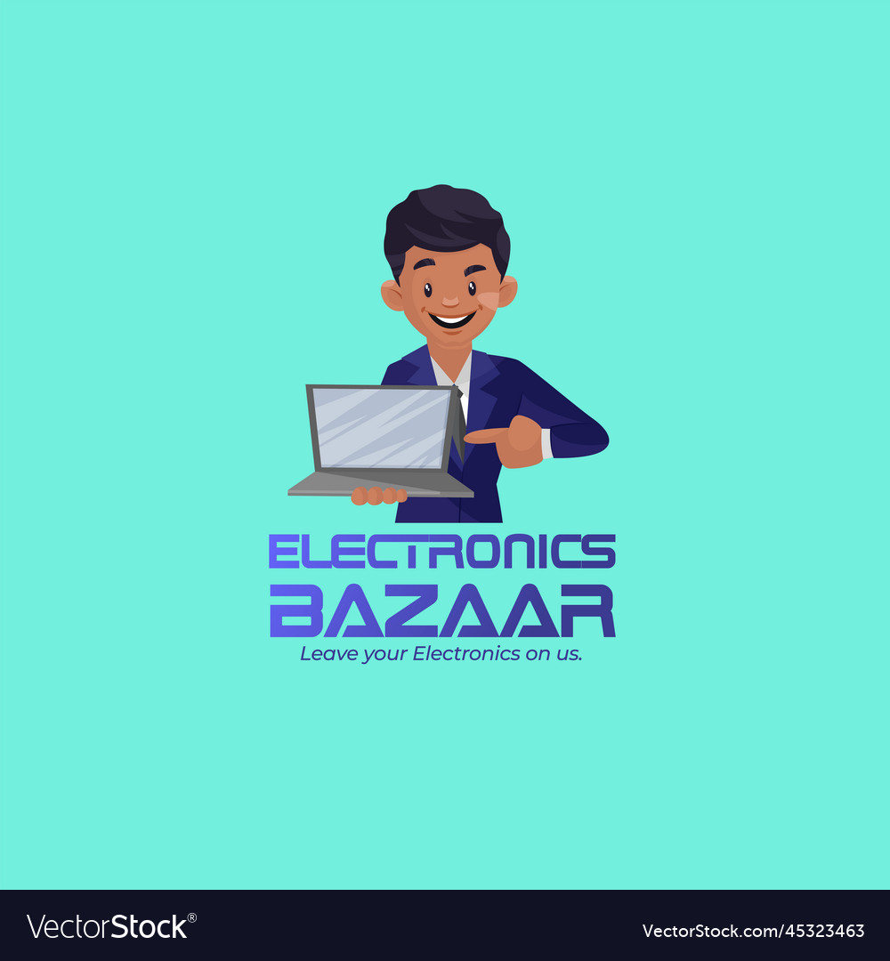 Electronics bazaar mascot logo Royalty Free Vector Image Electronics bazaar mascot logo Royalty Free Vector Image