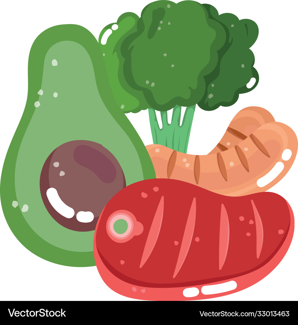 Food vegetable menu fresh diet ingredient slice Vector Image