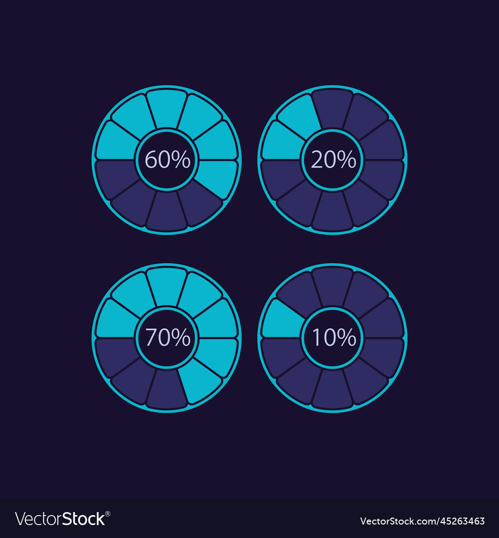 Fragmented circle percentage infographic chart Vector Image Fragmented circle percentage infographic chart Vector Image
