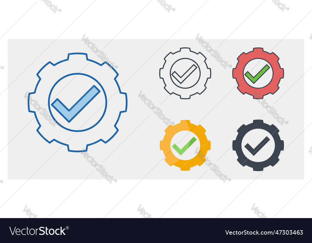 Gear check mark icon symbol template for graphic Vector Image Gear check mark icon symbol template for graphic Vector Image