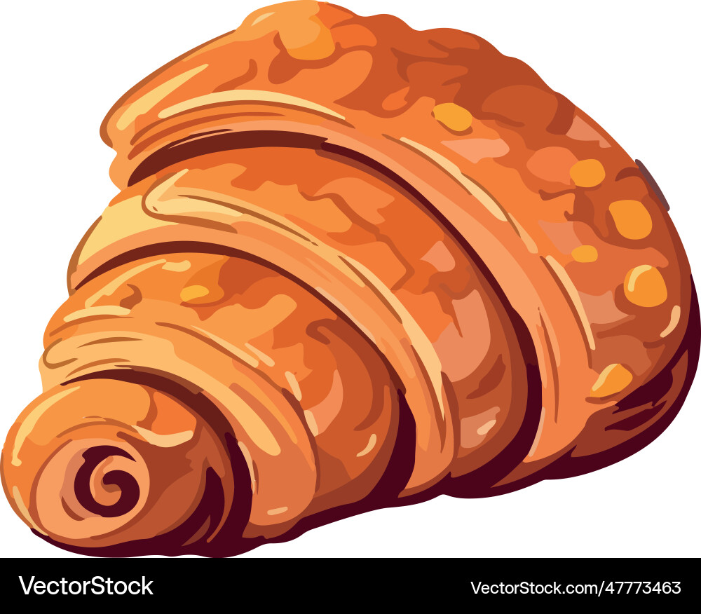 Gourmet croissant on white background Royalty Free Vector