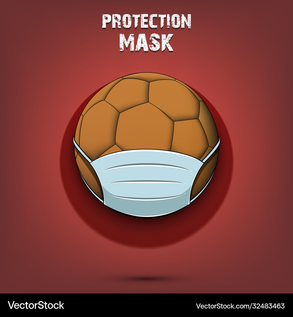 Handball ball with a protection mask Royalty Free Vector