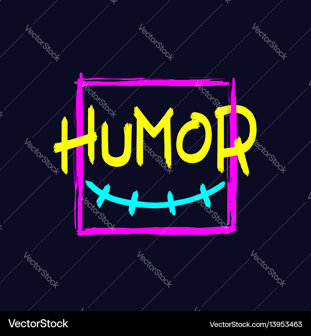 Humor brush style lettering Royalty Free Vector Image