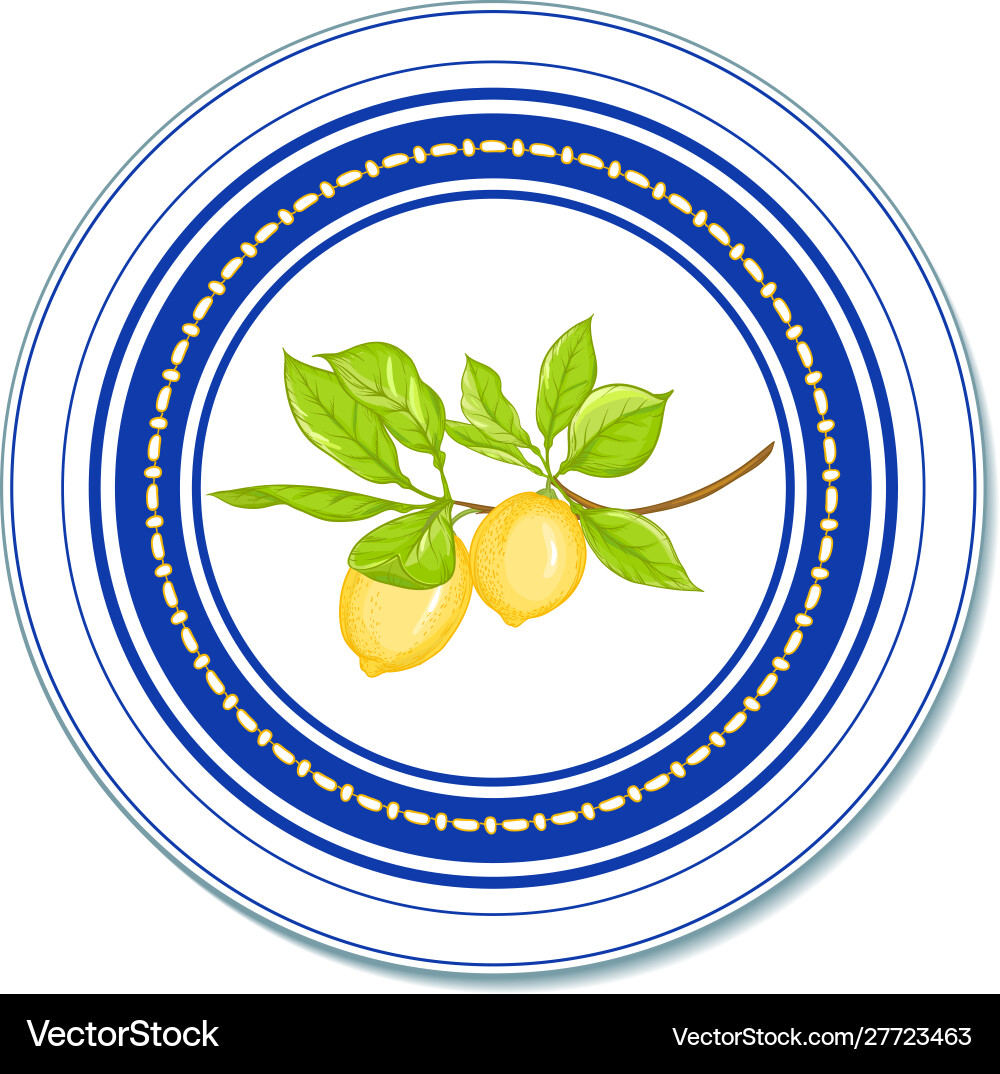 Lemon tree branch with lemons Royalty Free Vector Image