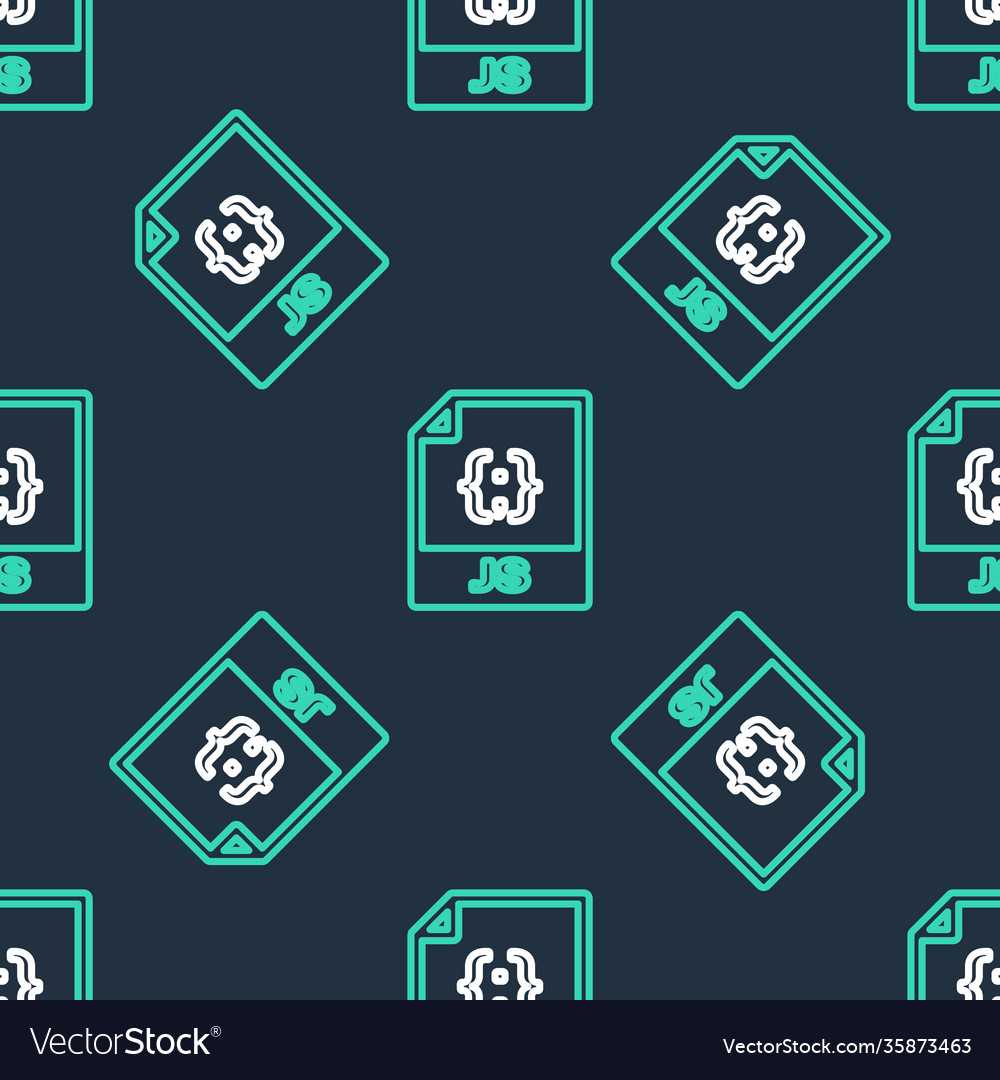 Line Js File Document Download Js Button Icon Vector Image